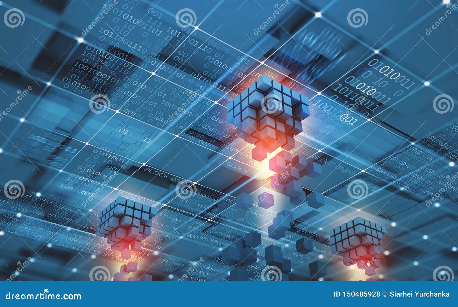 Abstract Concept Blockchain Network. Fintech Technology Stock ...