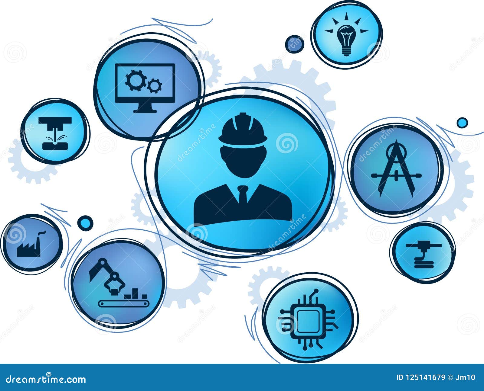 Engineering Concept: Digitalization, Technology, Innovation - Flat ...