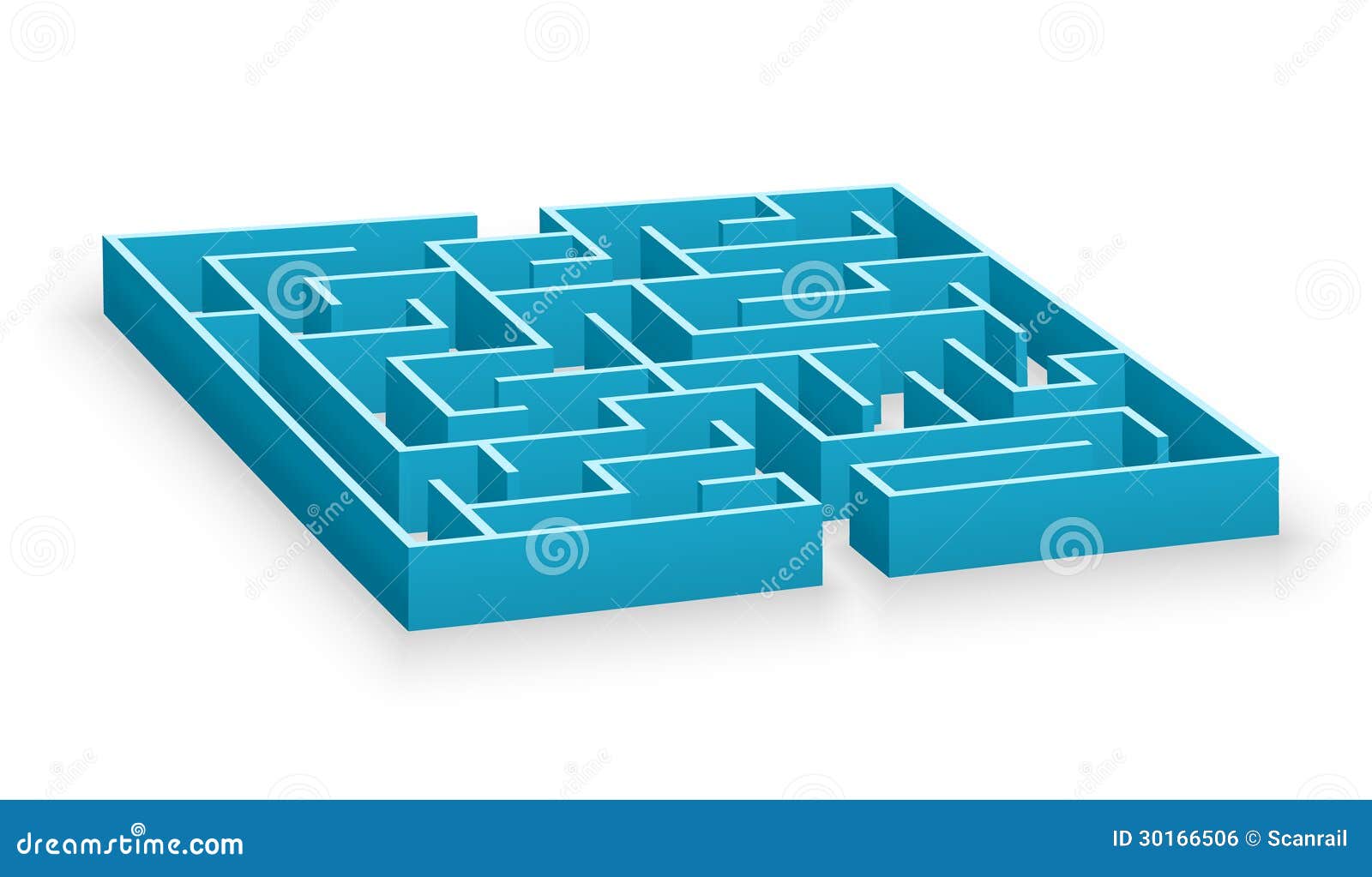 Blue labyrinth stock illustration. Illustration of isolated - 30166506