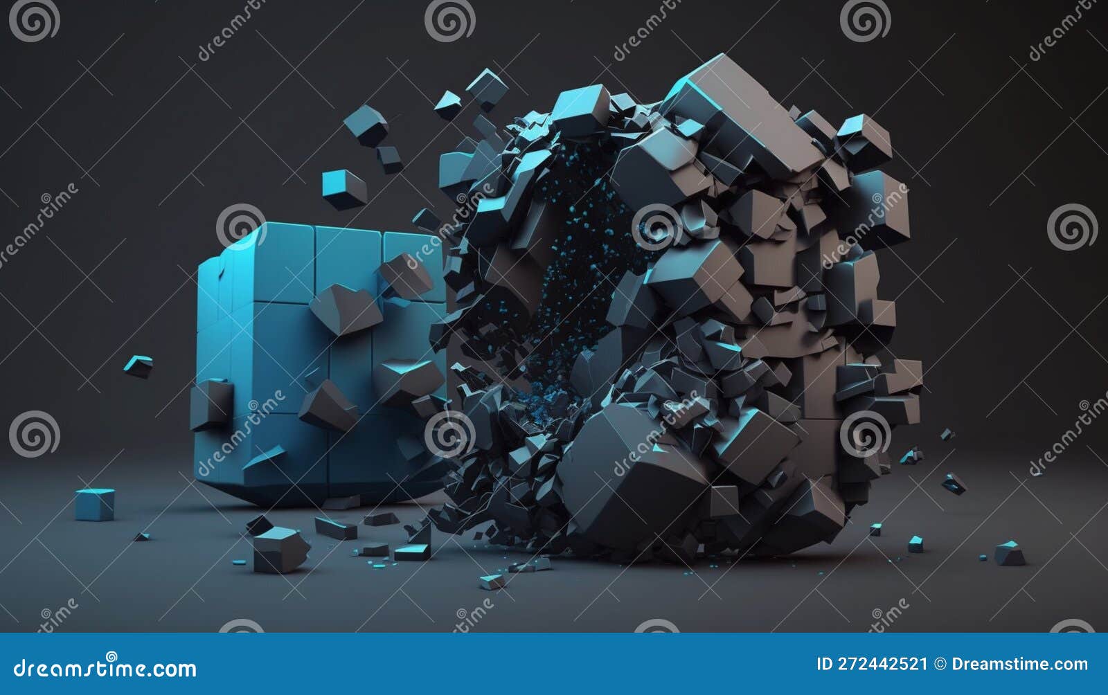 Abstract Concept of a Broken Block Chain Ai, Generative Stock ...