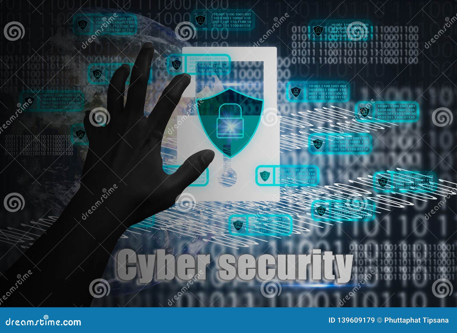 Abstract Concept Cyber Security, Hands and Gestures for Online Data ...