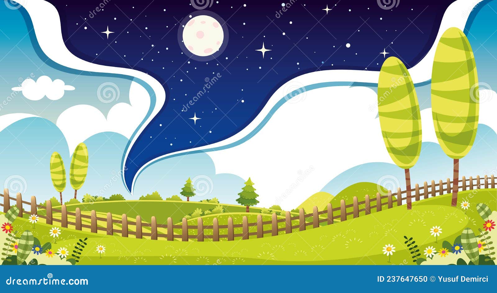 Abstract Concept of Day and Night Stock Vector - Illustration of ...