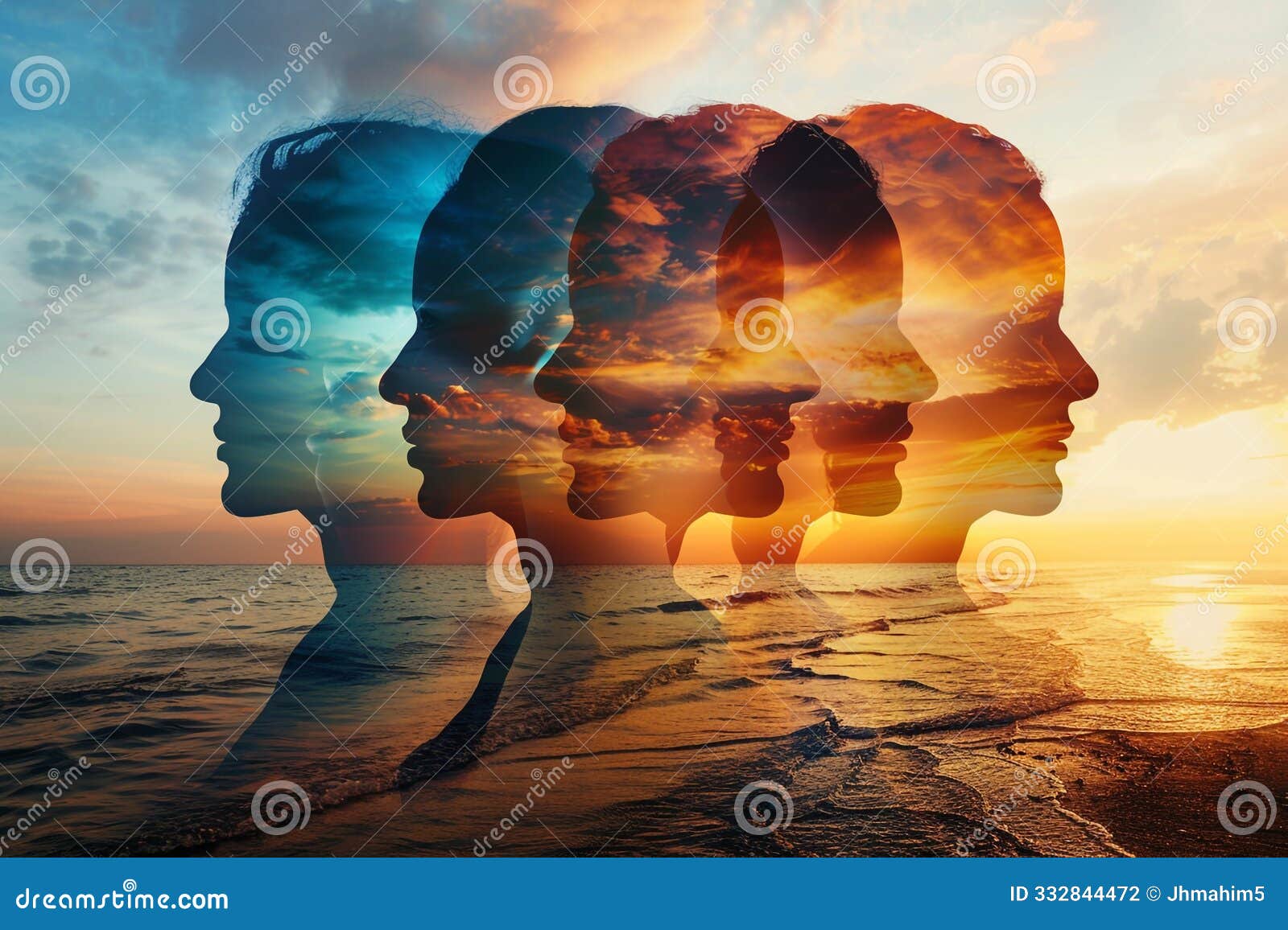 Abstract Concept of Different Personalities Stock Photo - Image of ...