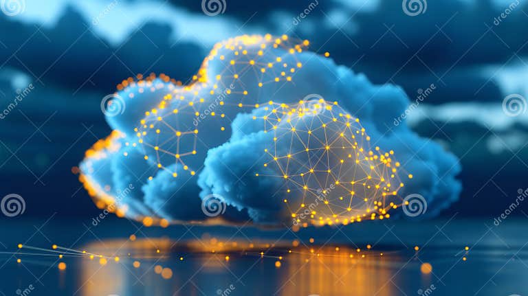 Abstract Concept of Digital Cloud Computing and Connectivity with Data ...