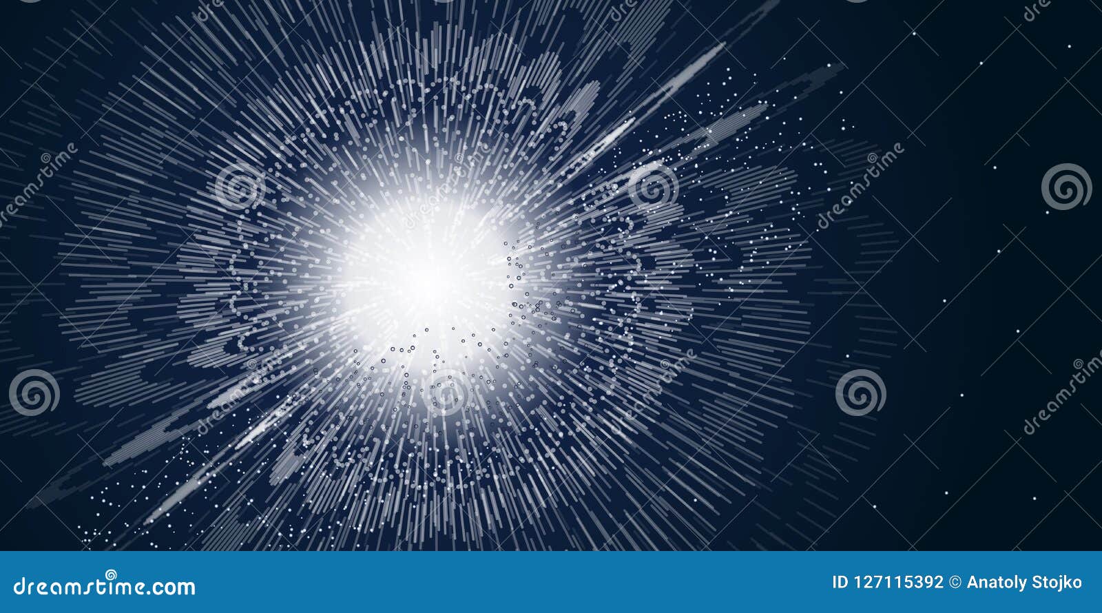 Abstract Concept of Explosion Particles . Dots and Lines in Ra Stock ...