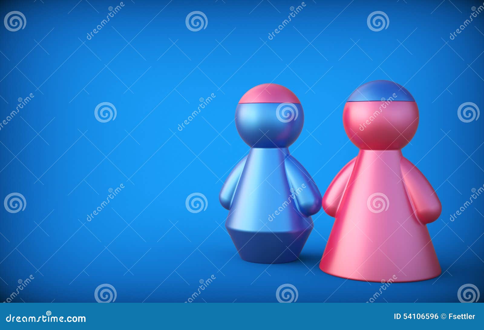 Abstract Concept with Figures of Man and Woman. Stock Illustration ...