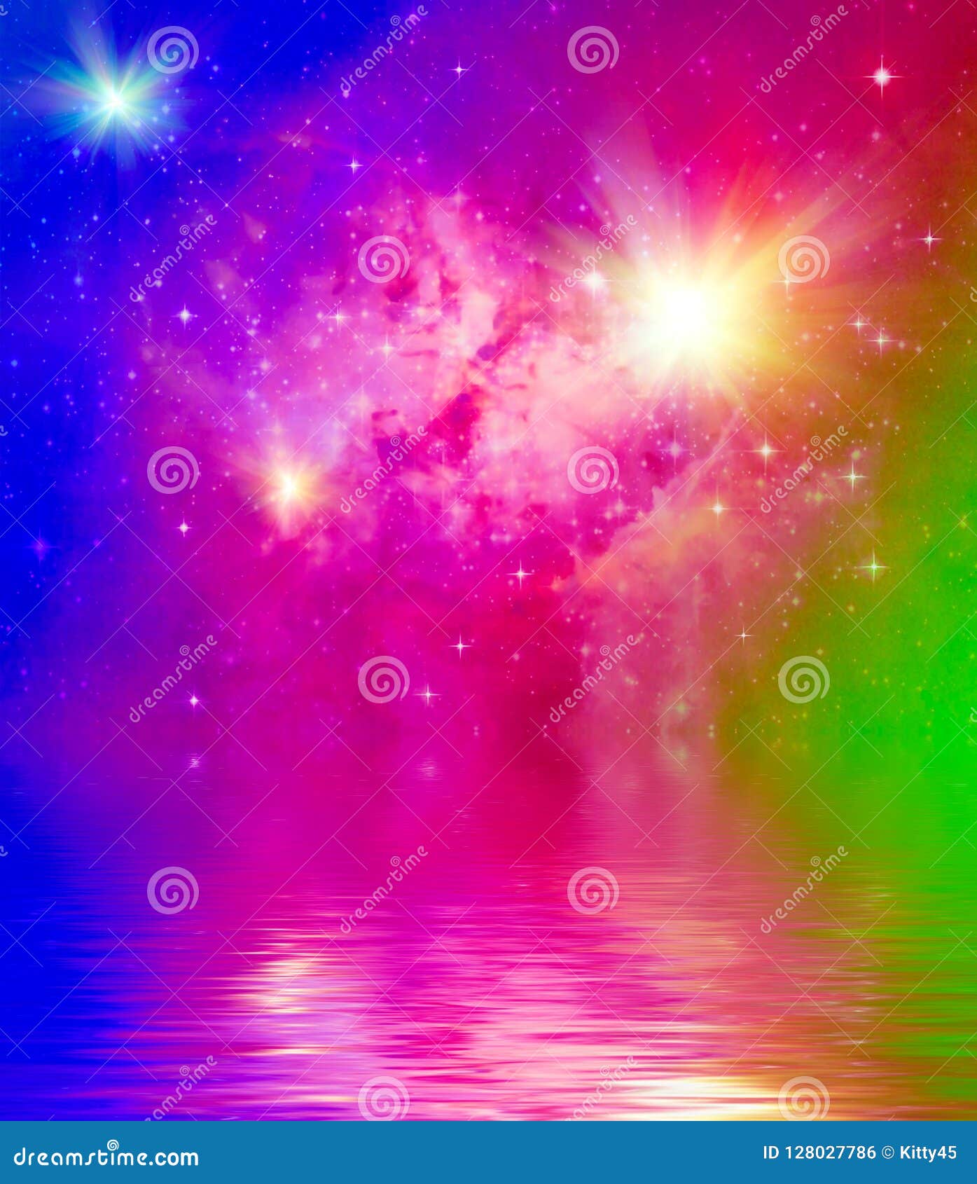 Abstract Concept Galaxy Space and Reflection Ripple Wave of Water Stock ...