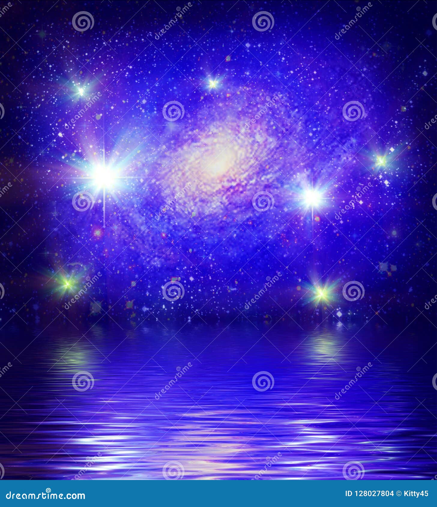 Abstract Concept Galaxy Space and Reflection Ripple Wave of Water Stock ...