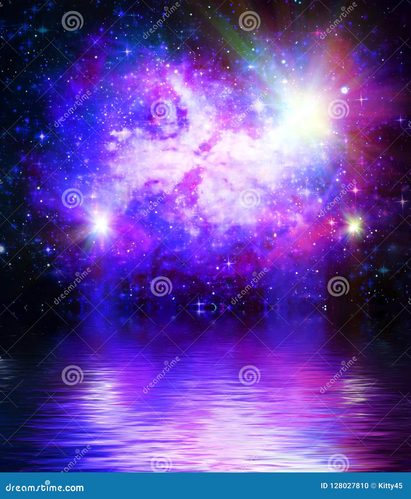 Abstract Concept Galaxy Space and Reflection Ripple Wave of Water Stock ...
