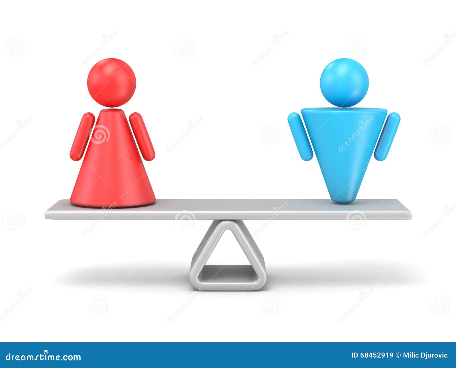 Abstract Concept of Gender Equality. 3D Stock Illustration ...