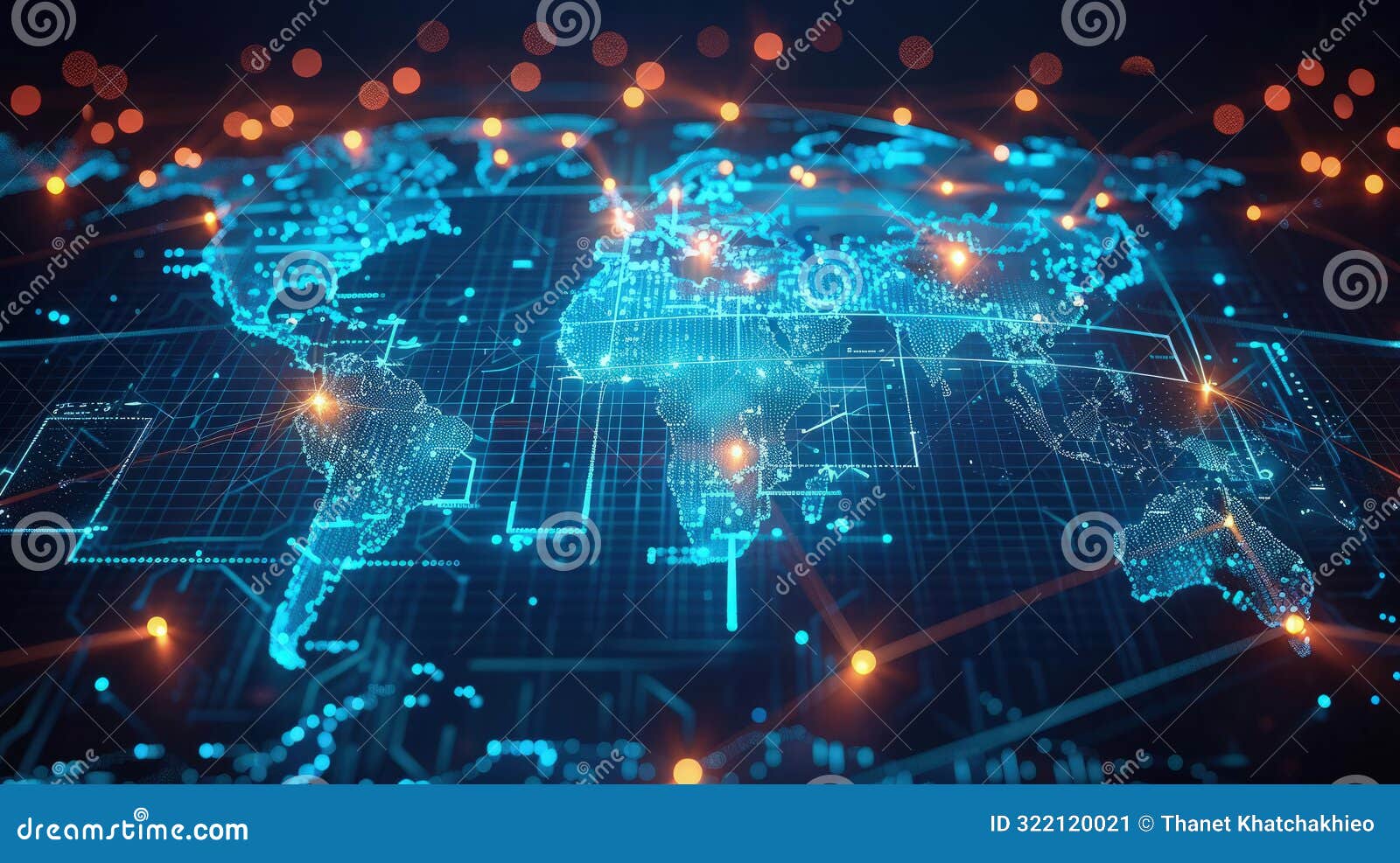 Global Communication Network Global Communication with a World Map ...