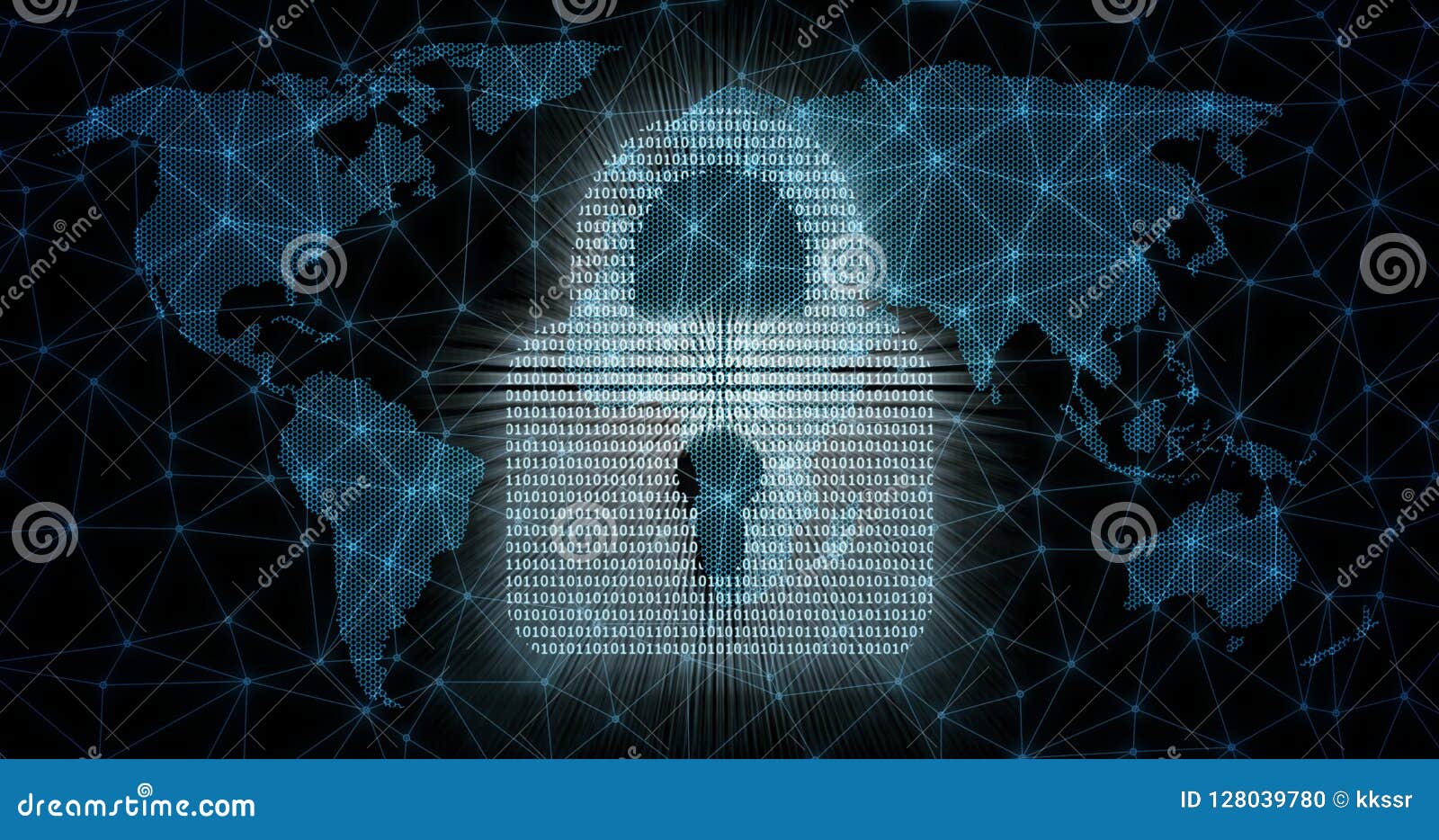 Abstract Concept of Global Internet Security. Stock Illustration ...