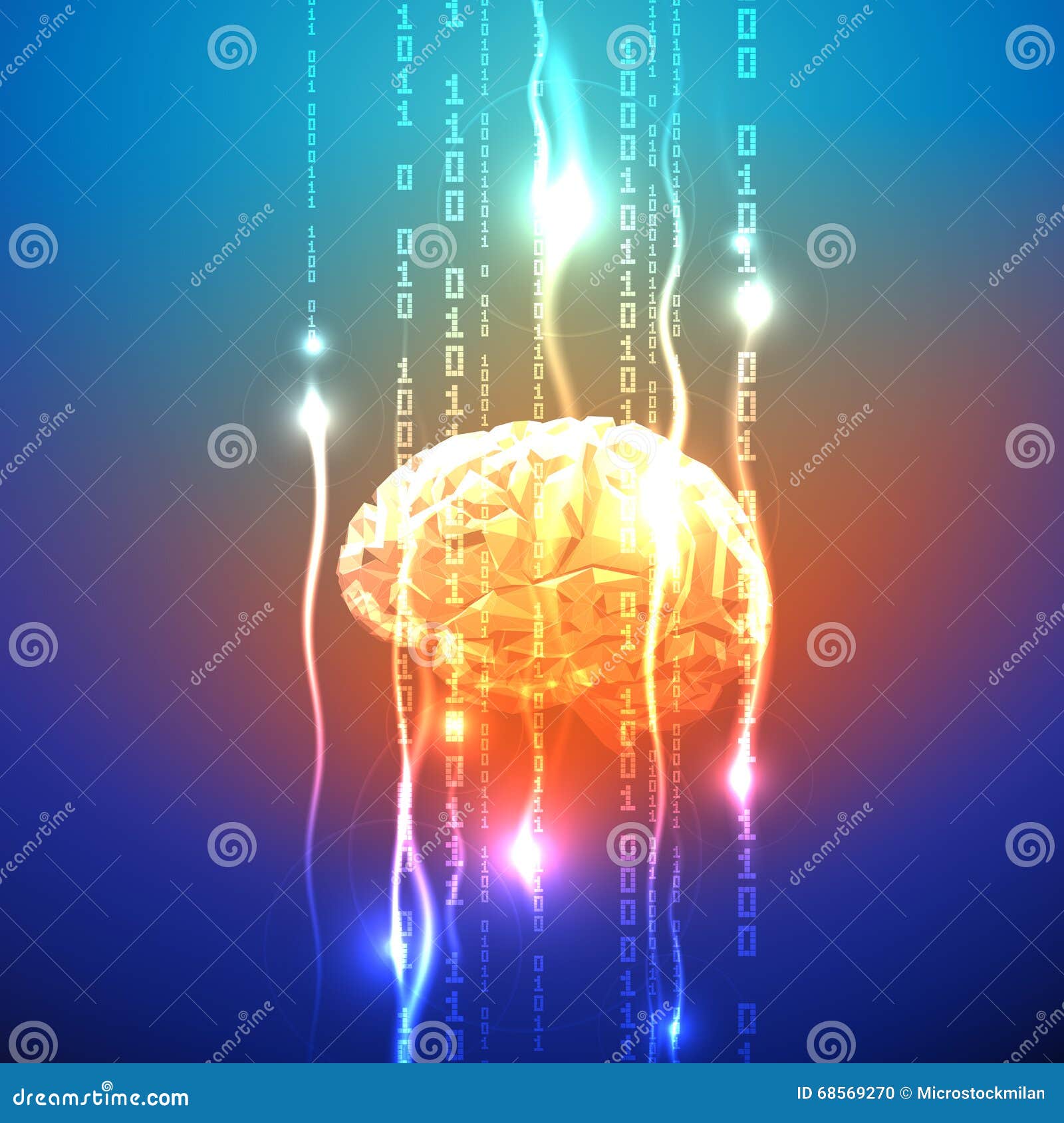 Abstract Concept of Human Brain Activity Stock Vector - Illustration of ...
