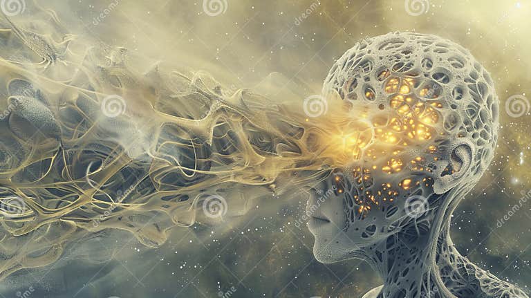 Abstract Concept of Human Mind and Technology Integration Stock ...