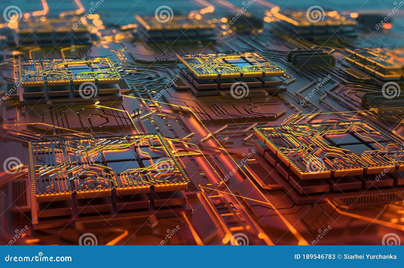 Abstract Concept of Nano Processor and High-tech Digital Element Stock ...
