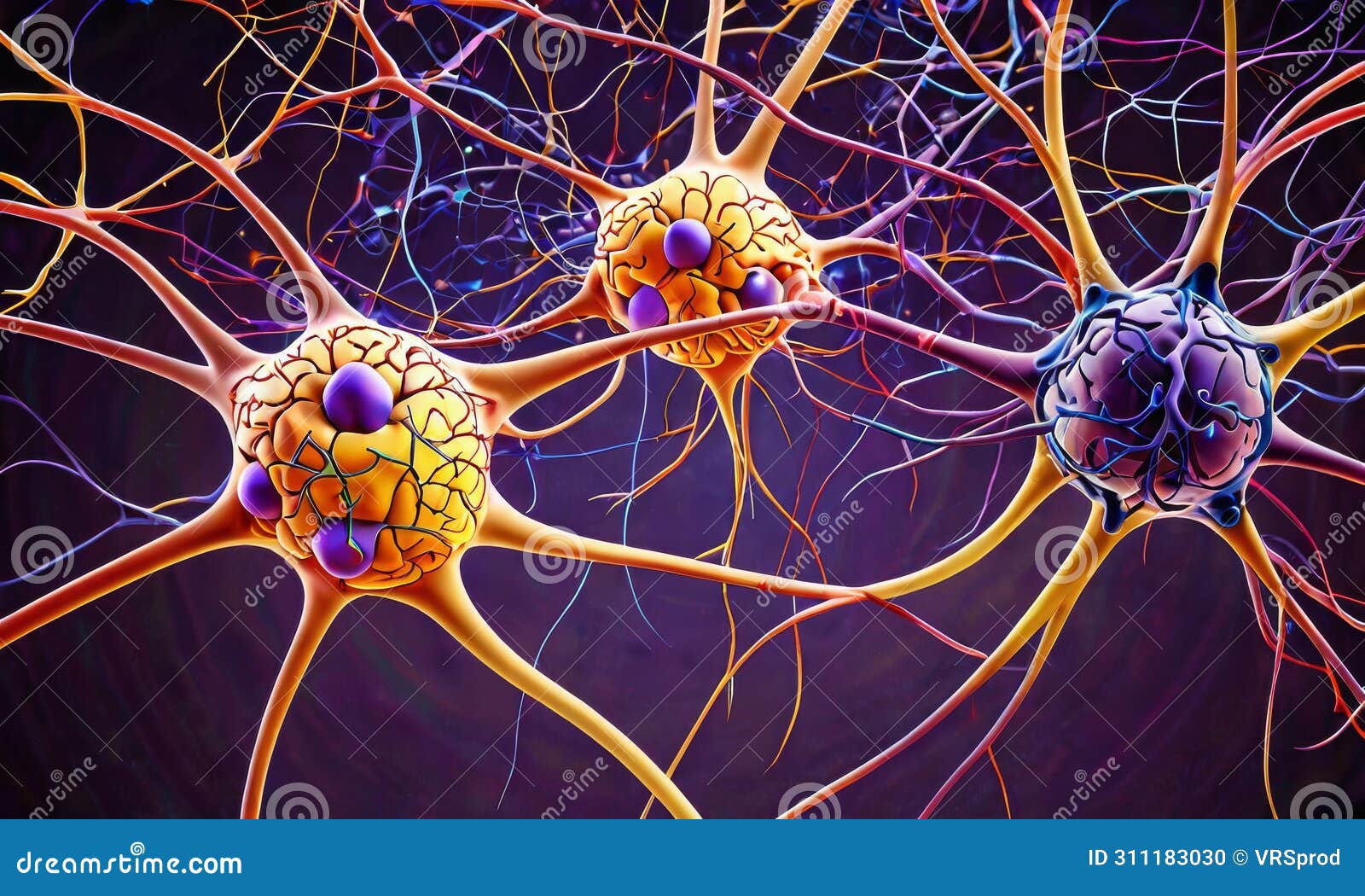 Abstract Neuron Connection Render Stock Illustration - Illustration of ...