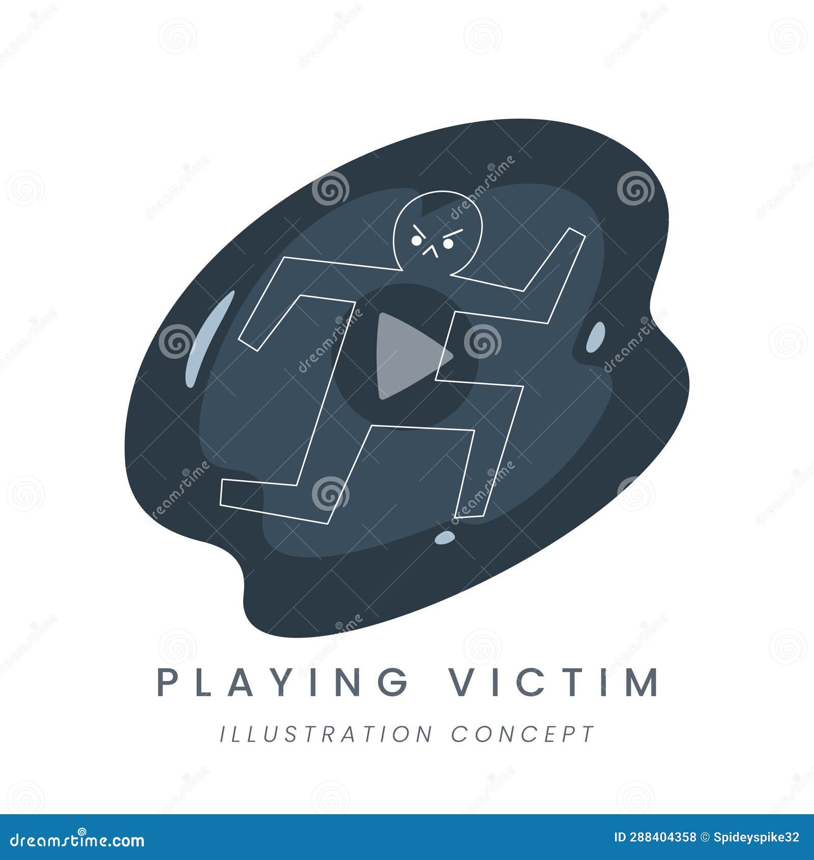 An Abstract Concept of Playing Victim. Isolated Vector Illustration ...