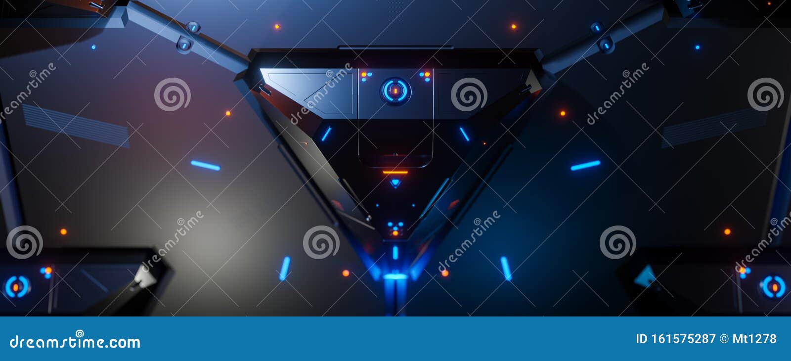 Abstract Concept of Sci-fi Block Triangle Stock Illustration ...