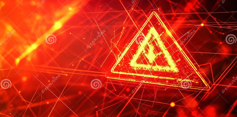 An Abstract Concept of Security and Cyber Attack is Depicted with a Red ...