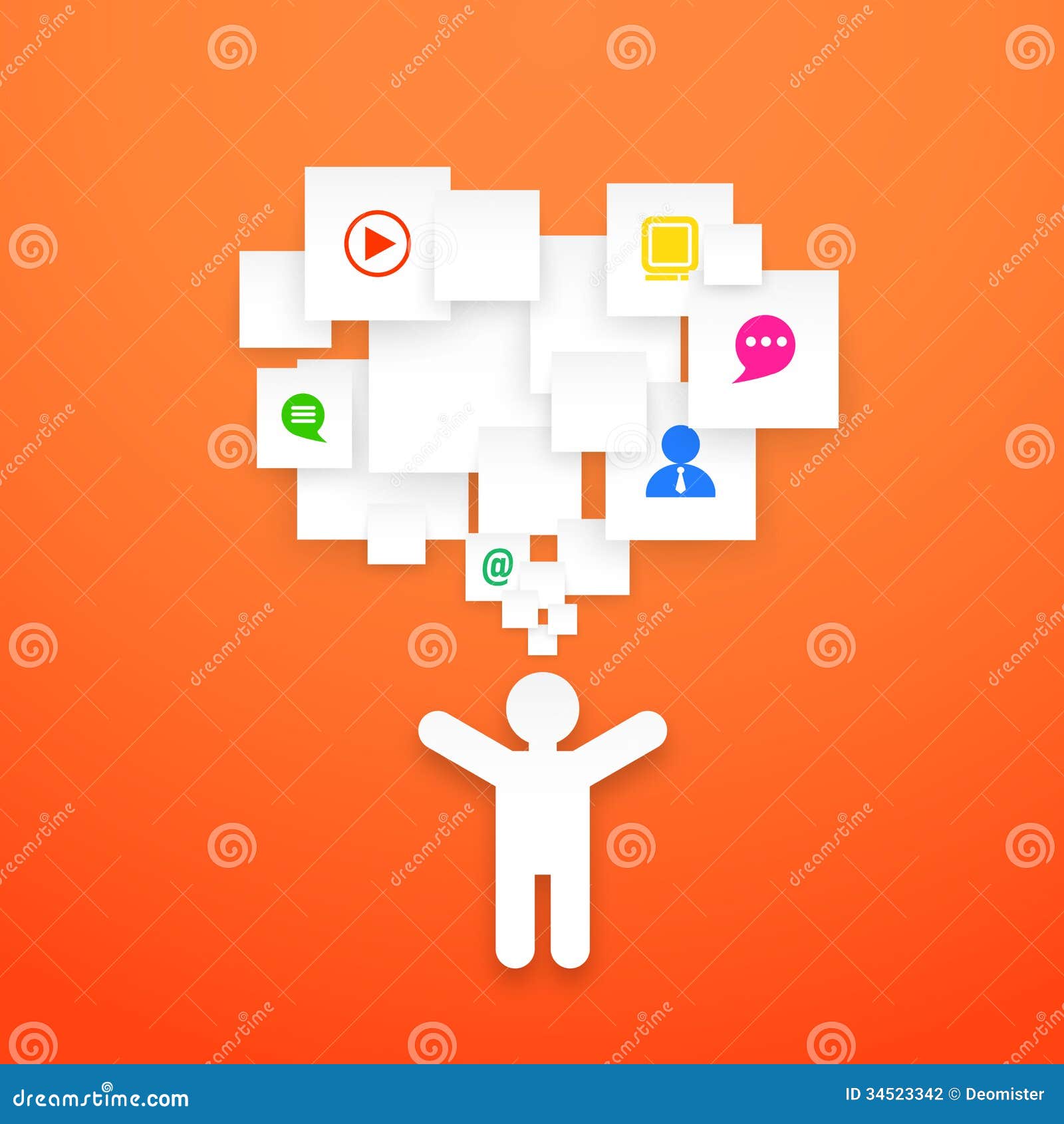 Abstract Concept of Social Media Stock Illustration - Illustration of ...