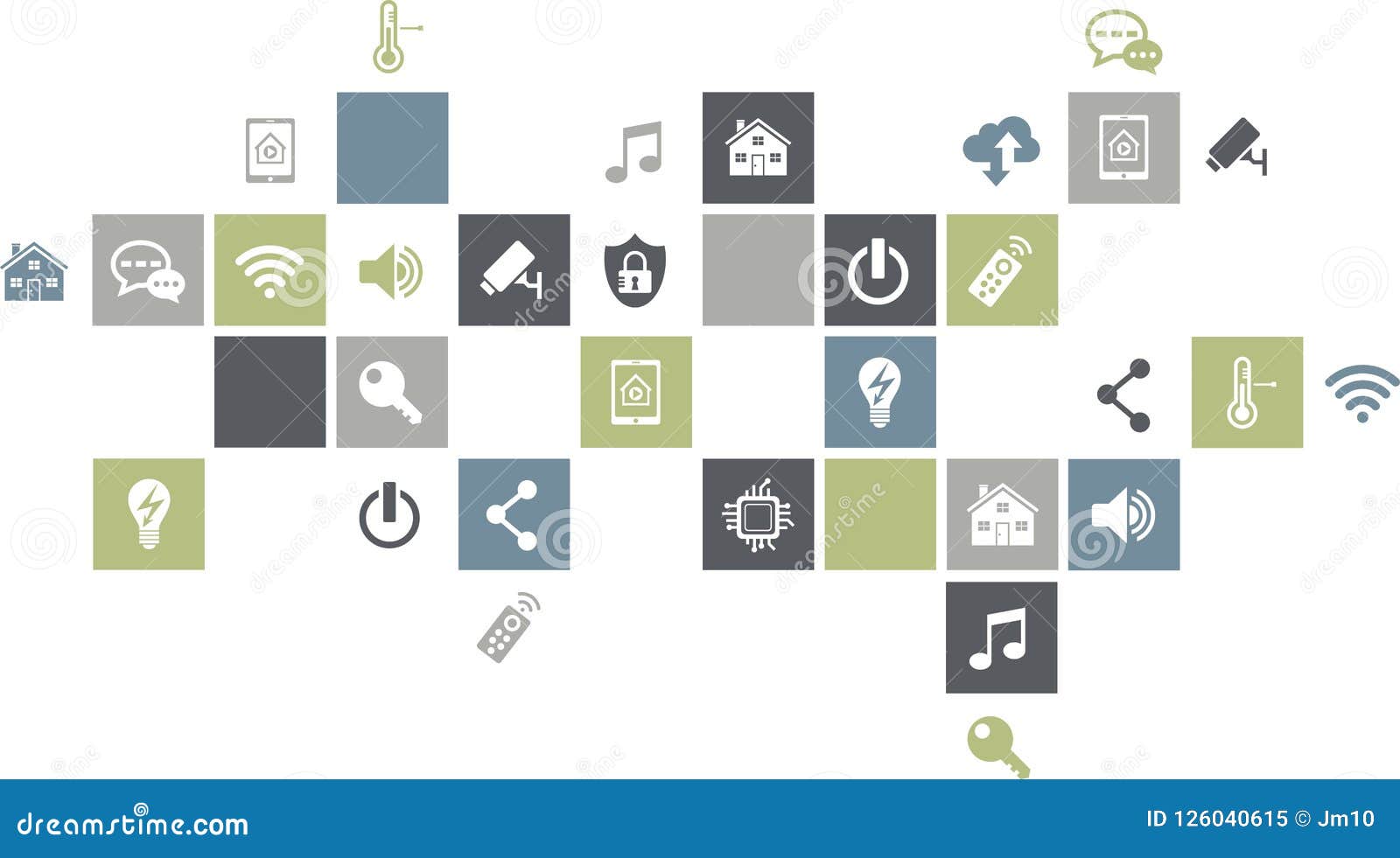 Home Automation / Smart Home / Domotics: Abstract Tiled Design with ...