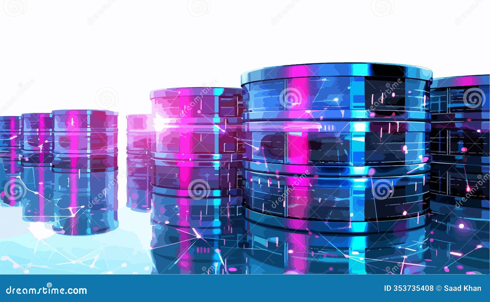 Modern Database Management Abstract Concept Vector Illustration Stock ...