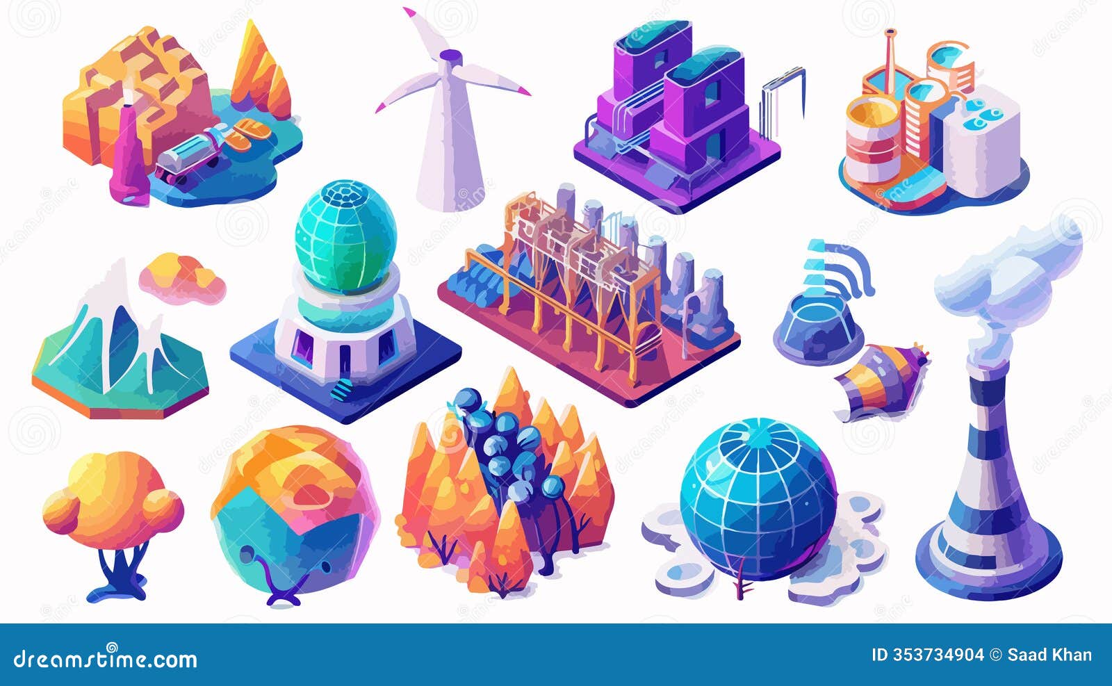 Diverse Energy Sources Abstract Concept Vector Illustration Stock ...