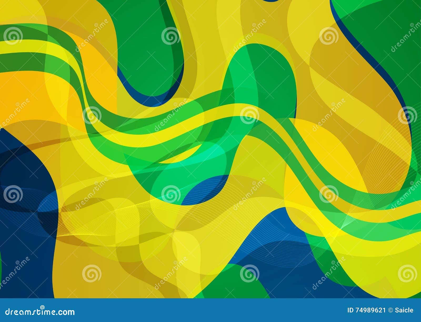 Abstract Concept Wavy Pattern Brazil Background Stock Vector ...