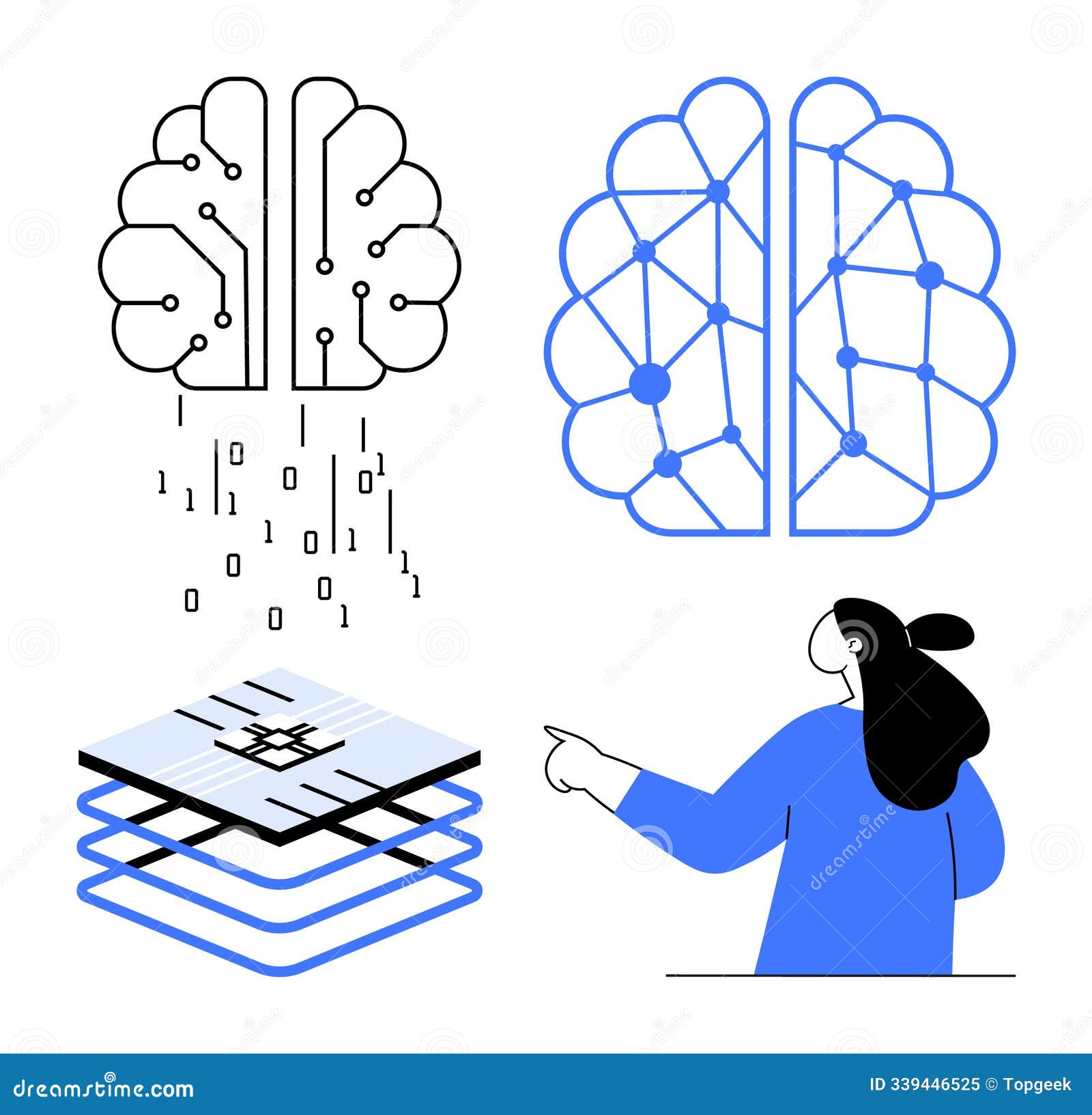 Abstract Concepts of Artificial Intelligence and Neural Networks Stock ...