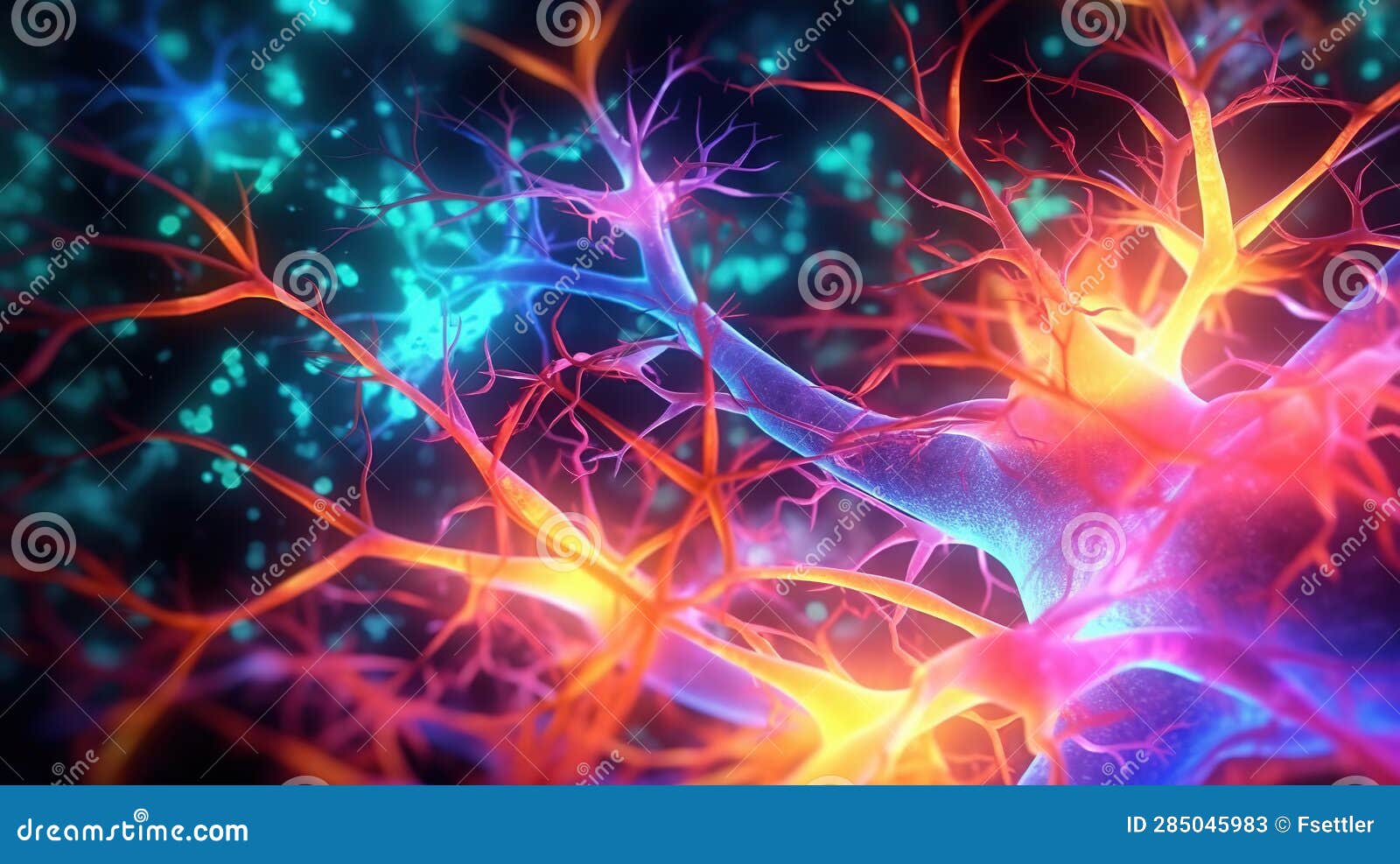 Abstract Conceptual Background with Human Brain Neurons Working. Stock ...