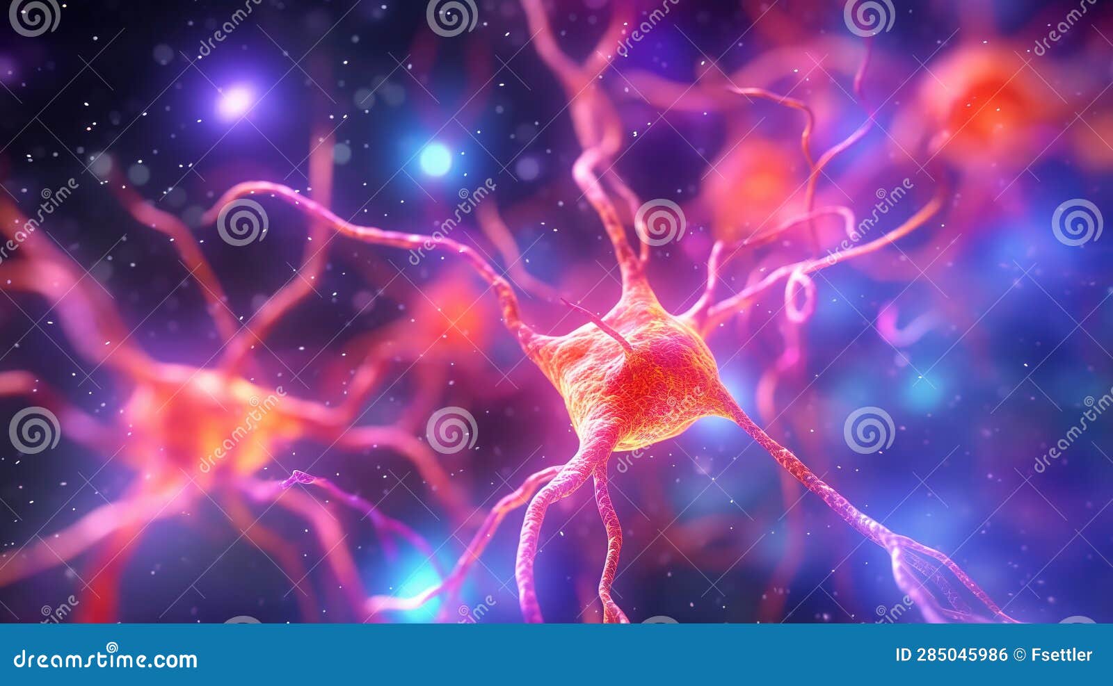Abstract Conceptual Background with Human Brain Neurons Working. Stock ...