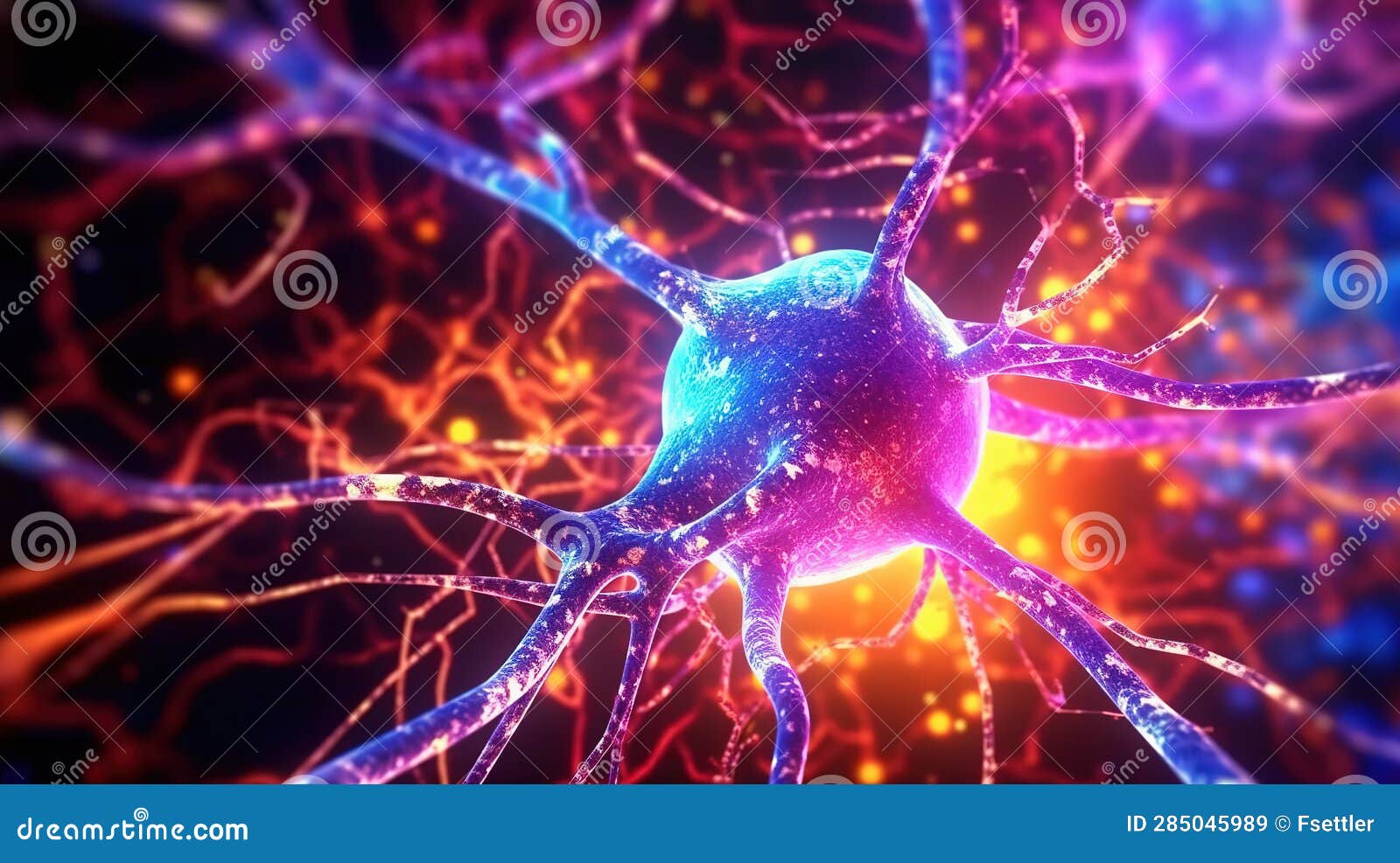 Abstract Conceptual Background with Human Brain Neurons Working. Stock ...
