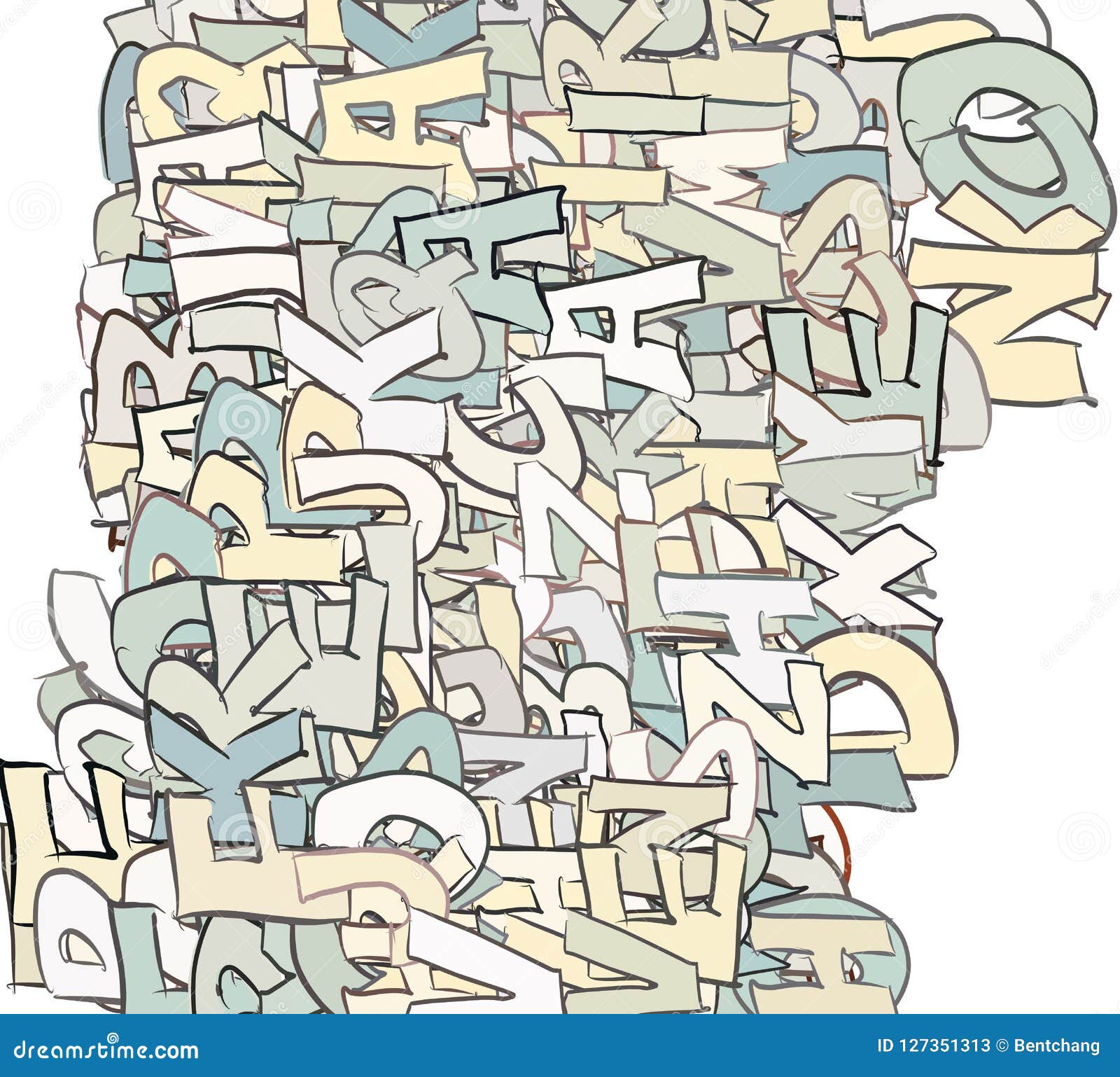 Abstract Conceptual Colorful Alphabets Letters. Type, Style, Surface ...