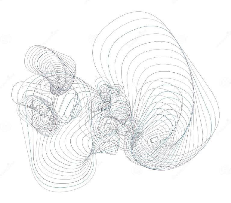 Abstract Conceptual Geometric Rounded Rectangle Pattern. Drawing, Style ...