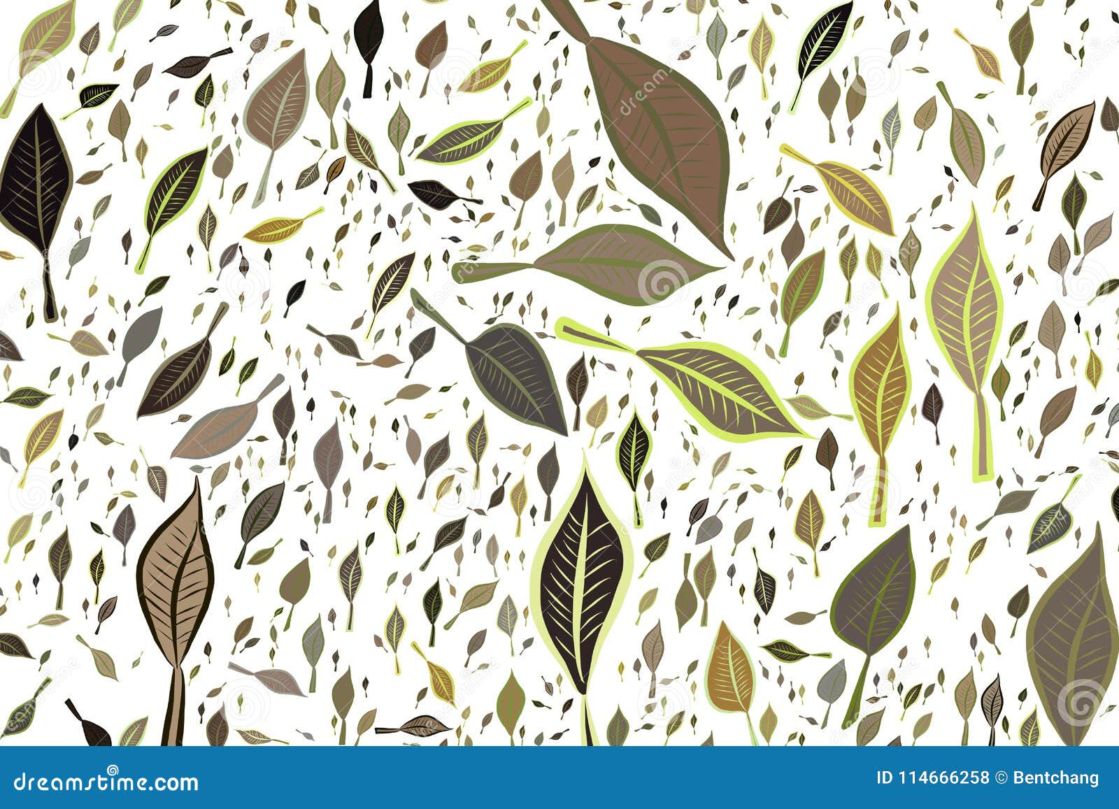 Abstract Conceptual Leaves Drawing Pattern. Repeat, Graphic, Template ...