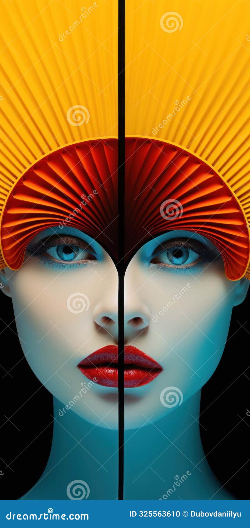 Abstract Conceptual Portrait with Flower Bright Plot Background Stock ...