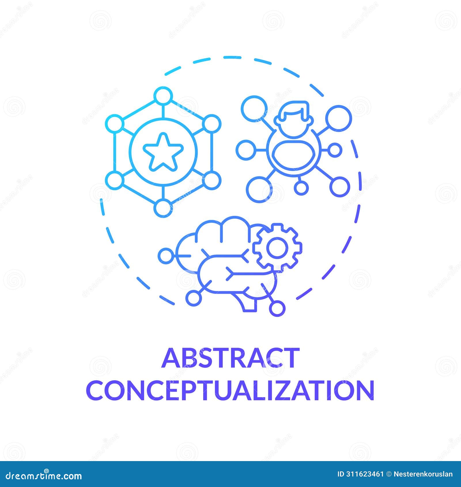 Abstract Conceptualization Blue Gradient Concept Icon Cartoon Vector ... Abstract Conceptualization Blue Gradient Concept Icon Cartoon Vector ...