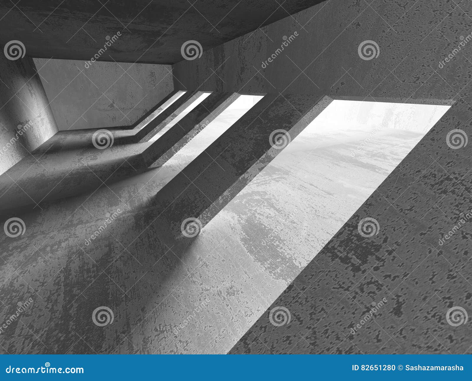 Abstract Concrete Architecture Basement Room Geometric Background Stock ...