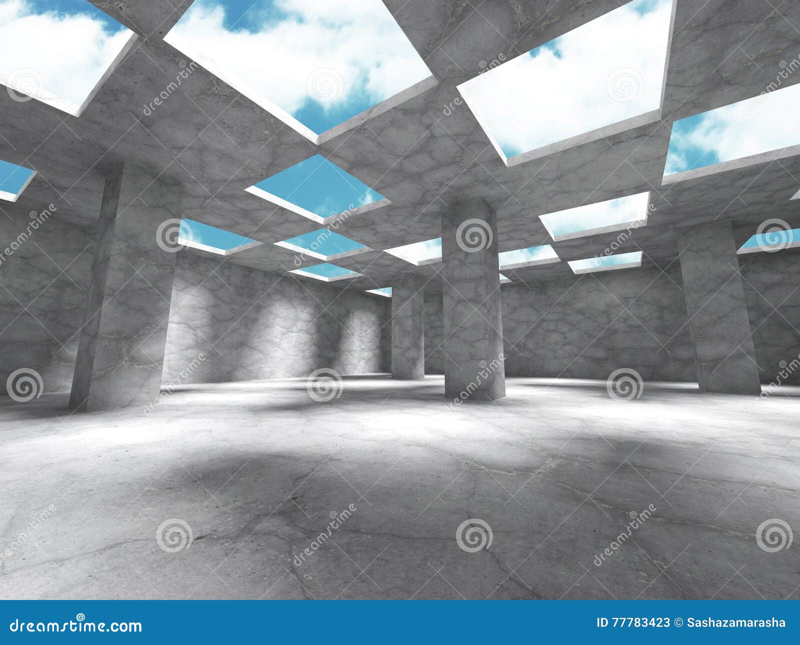 Abstract Concrete Architecture Construction on Sky Background Stock ...