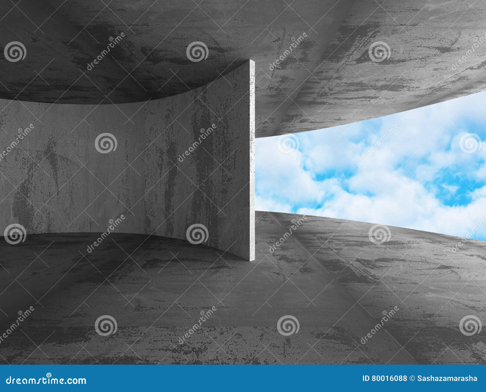 Abstract Concrete Architecture Construction on Sky Background Stock ...