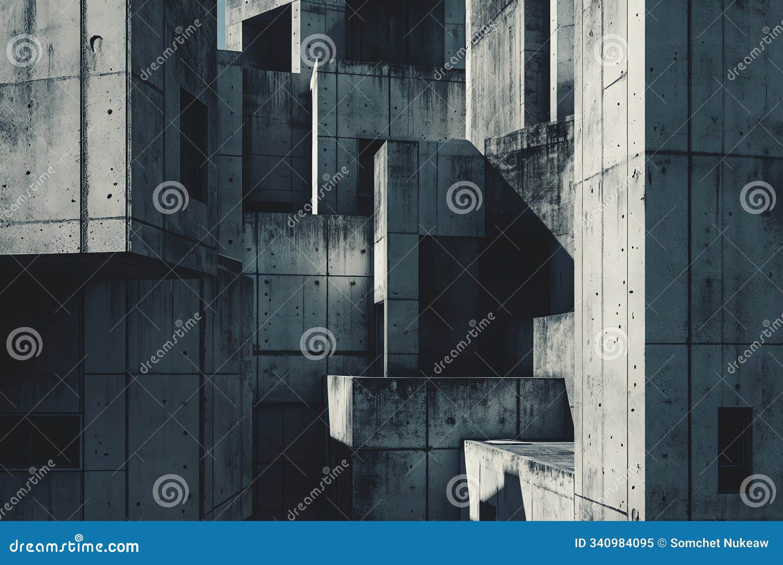 Abstract Concrete Architecture with Geometric Patterns Stock ...