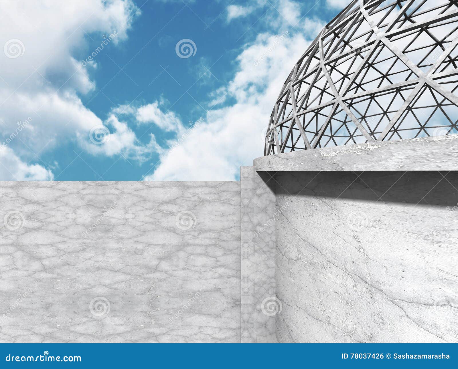 Abstract Concrete Architecture on Sky Background Stock Illustration ...