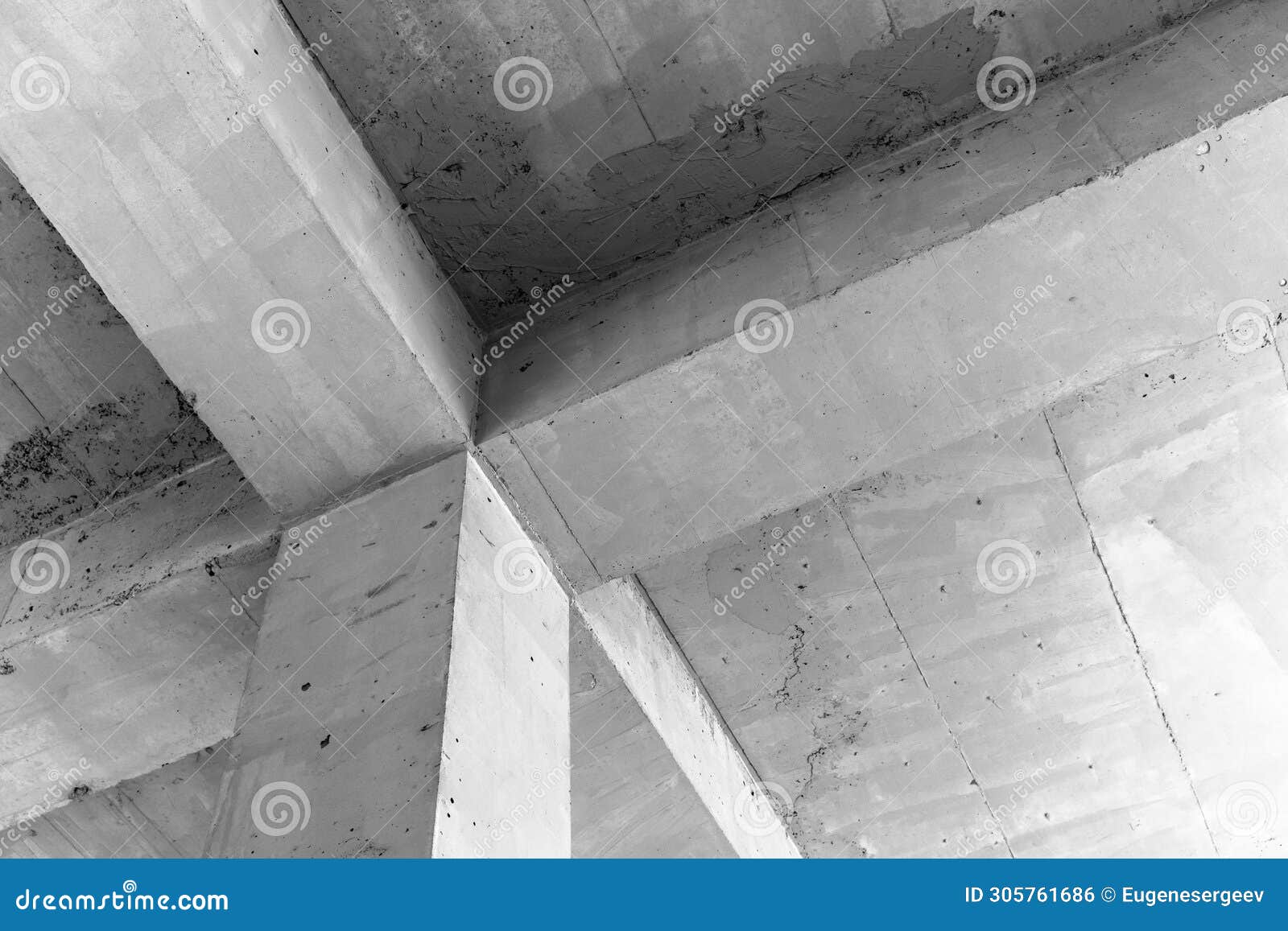 Abstract Concrete Construction Background, Ceiling with Girders Stock ...