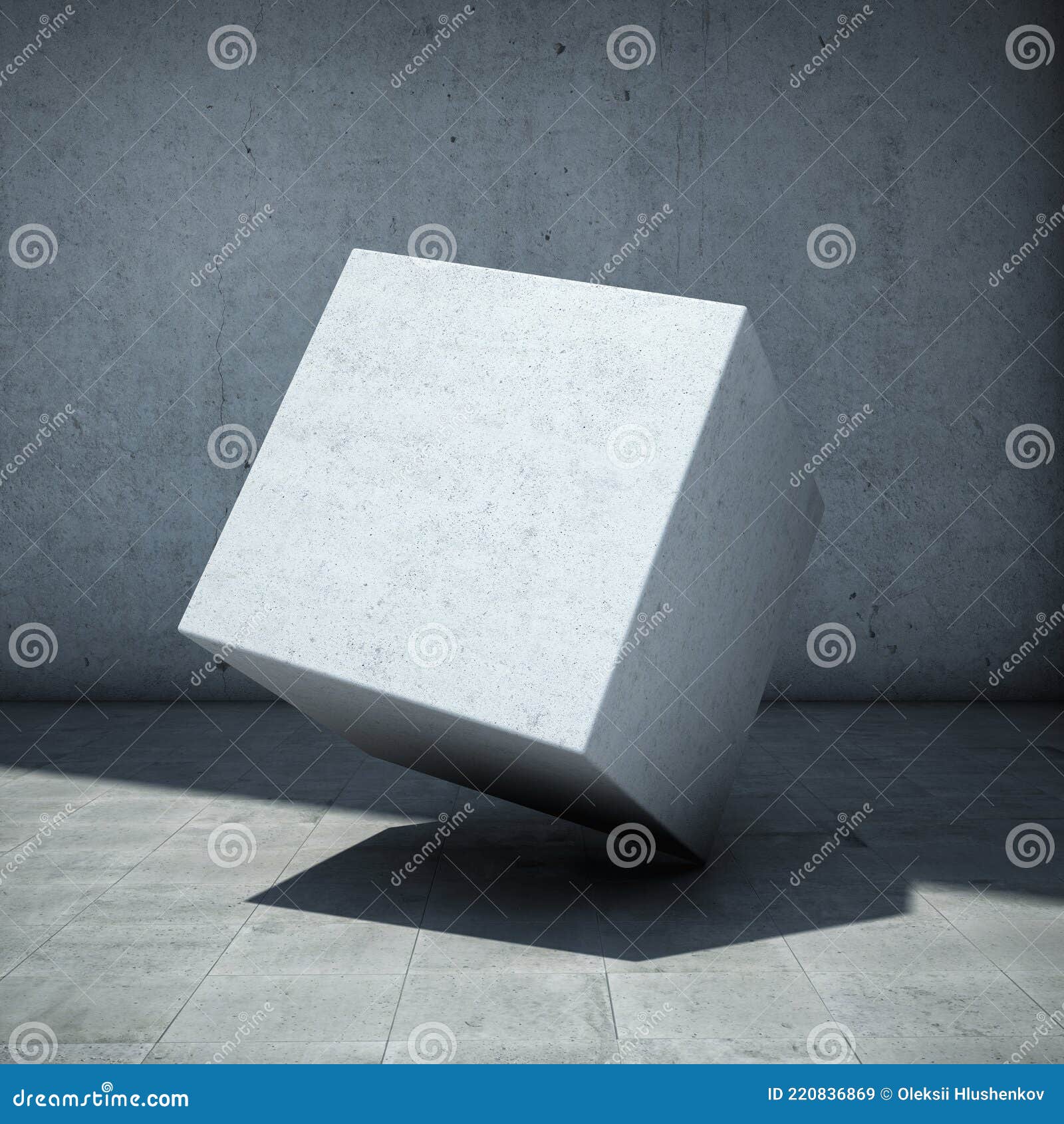 Abstract concrete cube stock illustration. Illustration of grunge ...
