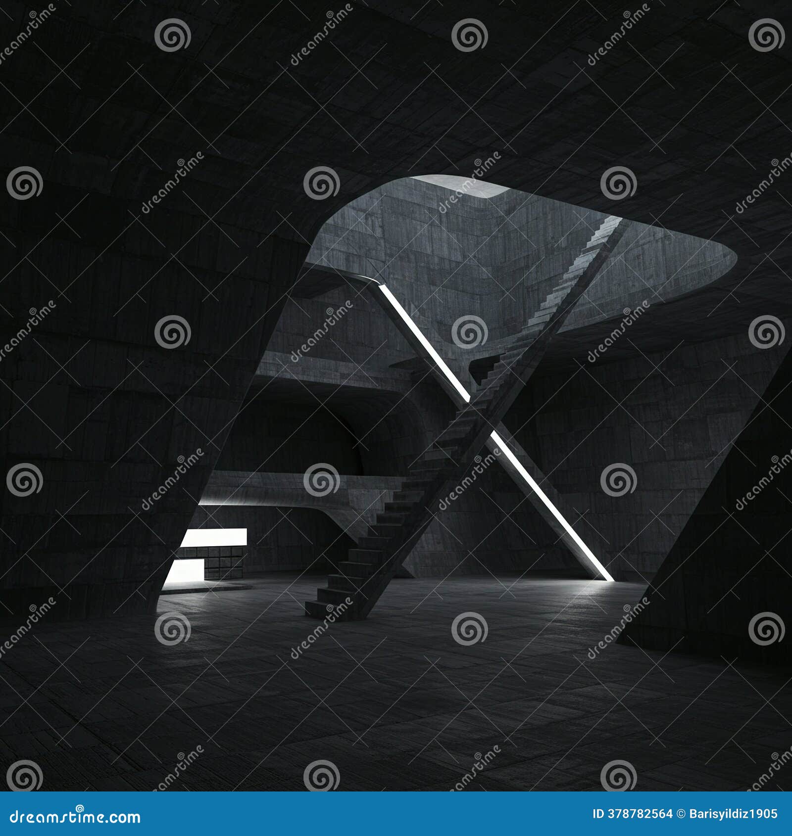 Brutalist Architecture With White Poster Mockup On A Grey Building Wall ...