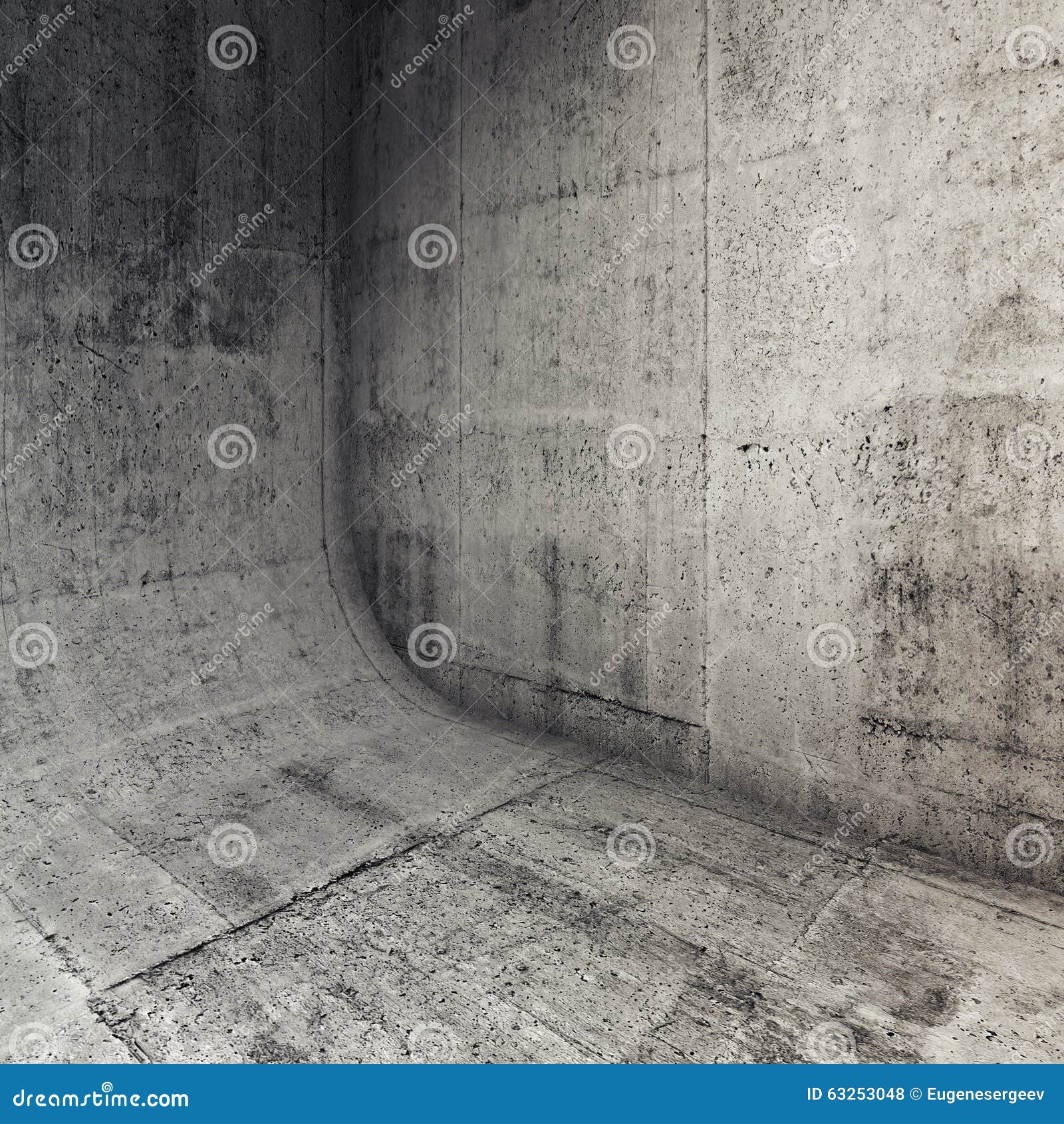 Abstract Concrete Interior with Rounded Edge 3d Stock Illustration ...