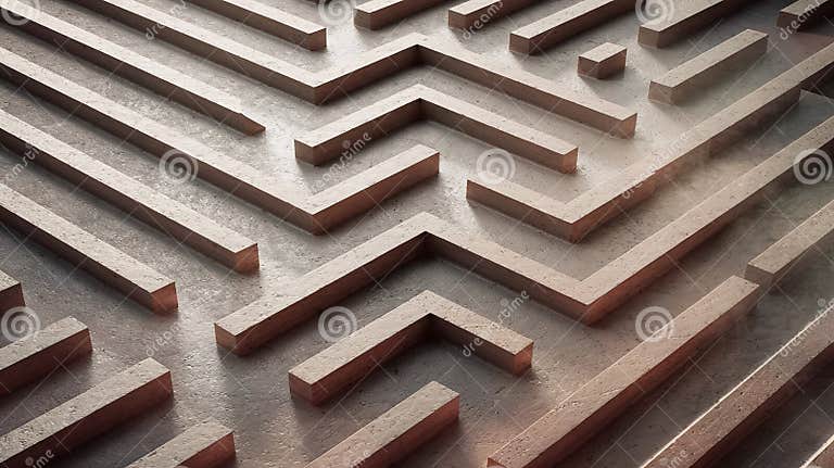 Abstract Concrete Maze Pattern Representing Problem Solving and ...