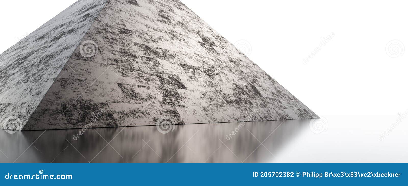 Abstract Concrete Pyramid Architecture 3d Render Illustration Stock ...