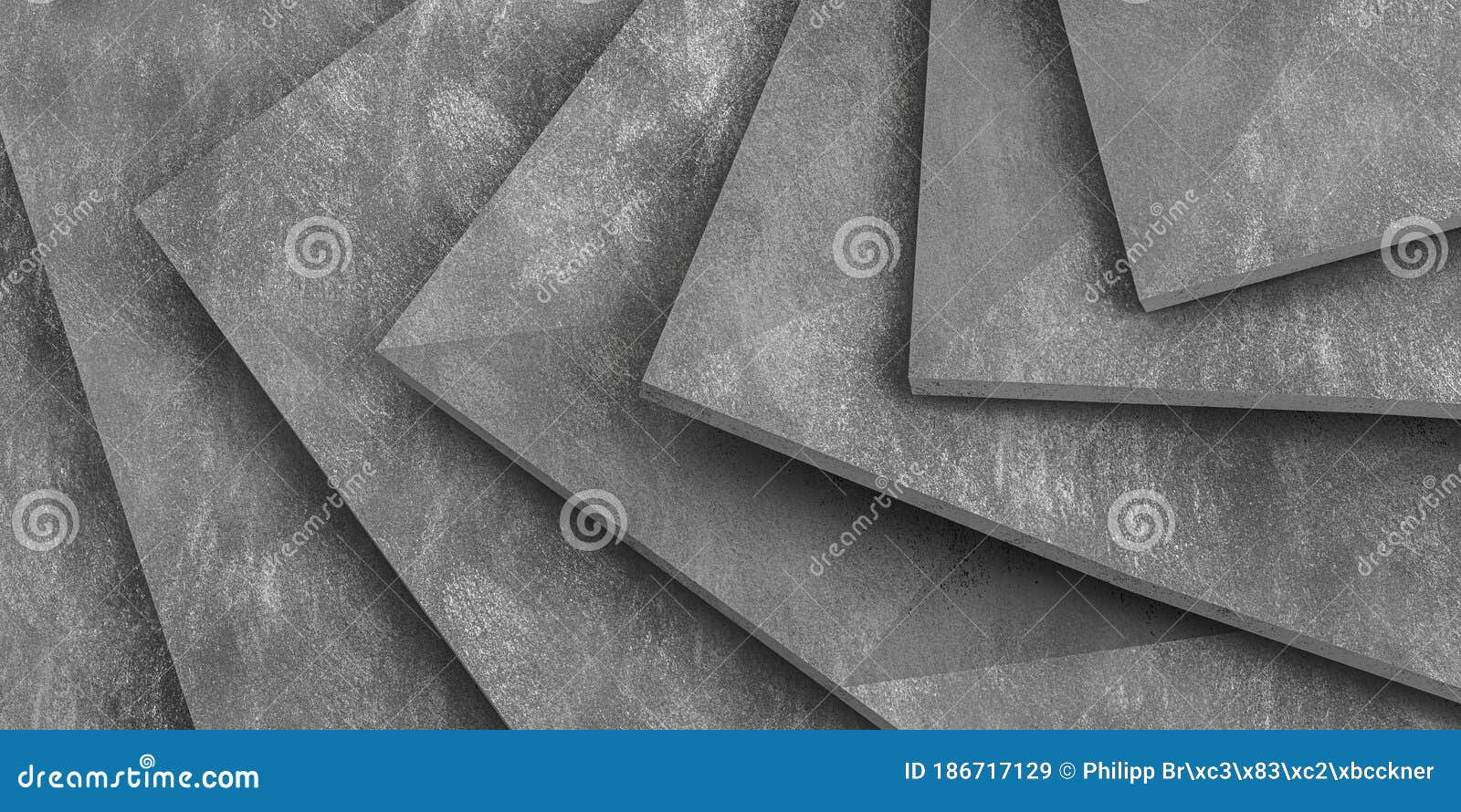 Abstract Concrete Random Geometric Shape 3d Rendering Industrial ...