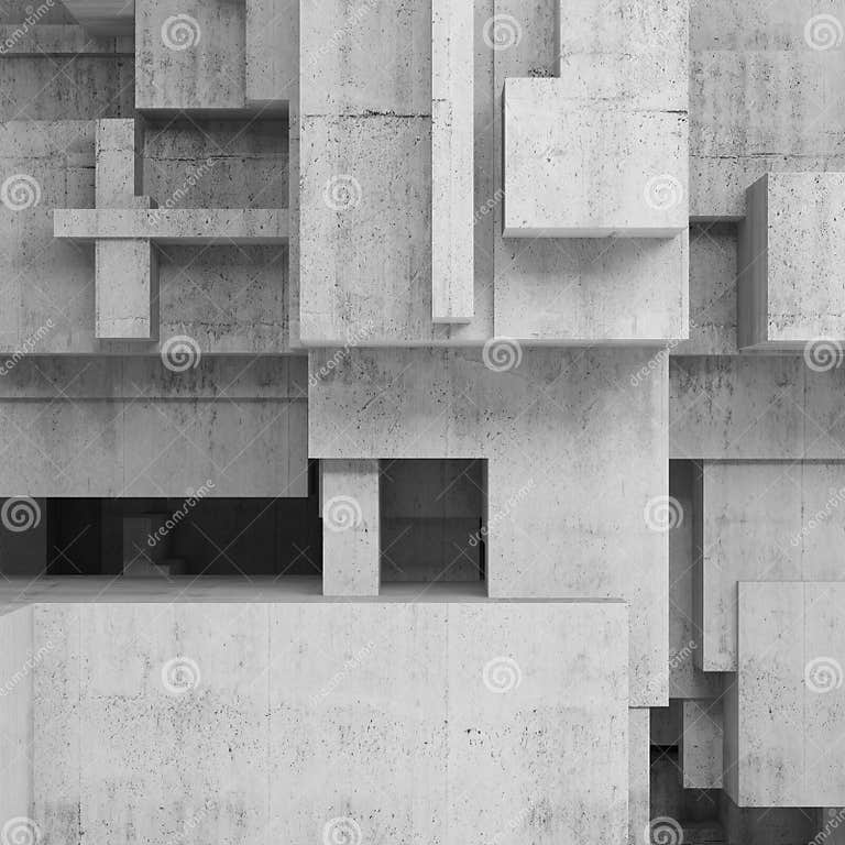 Abstract Concrete Structures, Square Background Stock Illustration ...